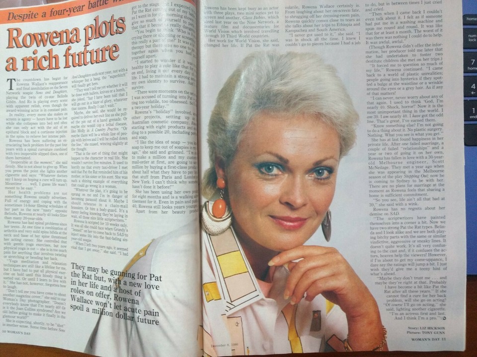 1986 Womans Day Magazine Rowena Wallace~Shari Lewis~Susan George~Uri ...