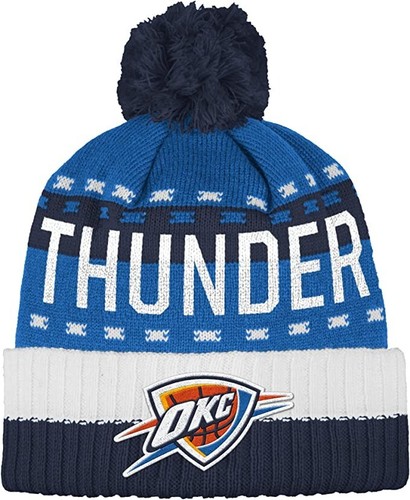 NBA Oklahoma City Thunder Adidas Cuffed Pom Winter Knit Hat Cap Beanie ...