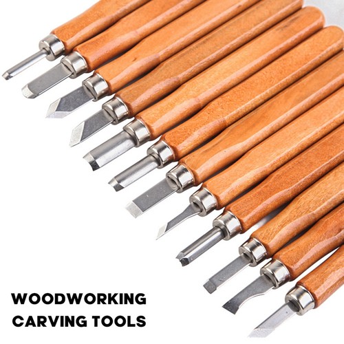 12 Piece Wood Carving Hand Chisel Tool Set Professional Woodworking ...