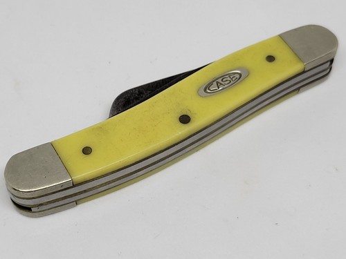 CASE XX 3318 CV STOCKMAN YELLOW 3 BLADE USA POCKET KNIFE Used/ Pre ...