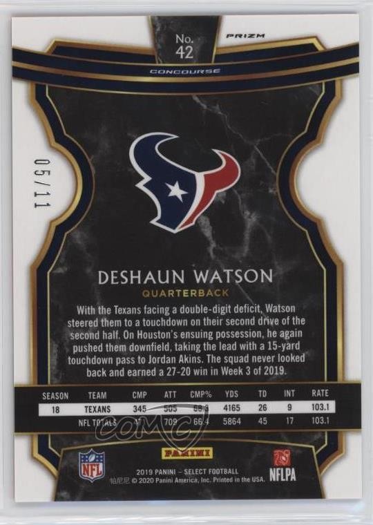 2019 Panini Select Concourse FOTL Orange Pulsar Prizm /11 Deshaun ...