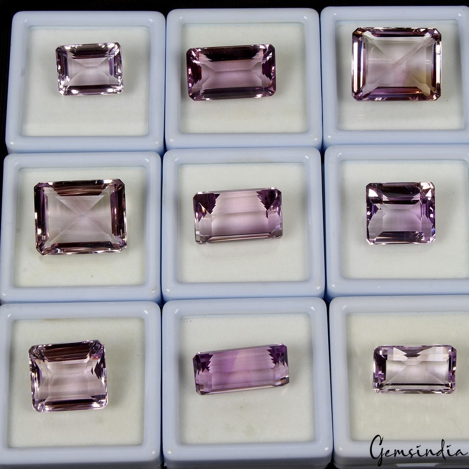 268.30 Ct/9 Pcs Natural AAA Quality Purple Amethyst Octagon Cut Loose ...