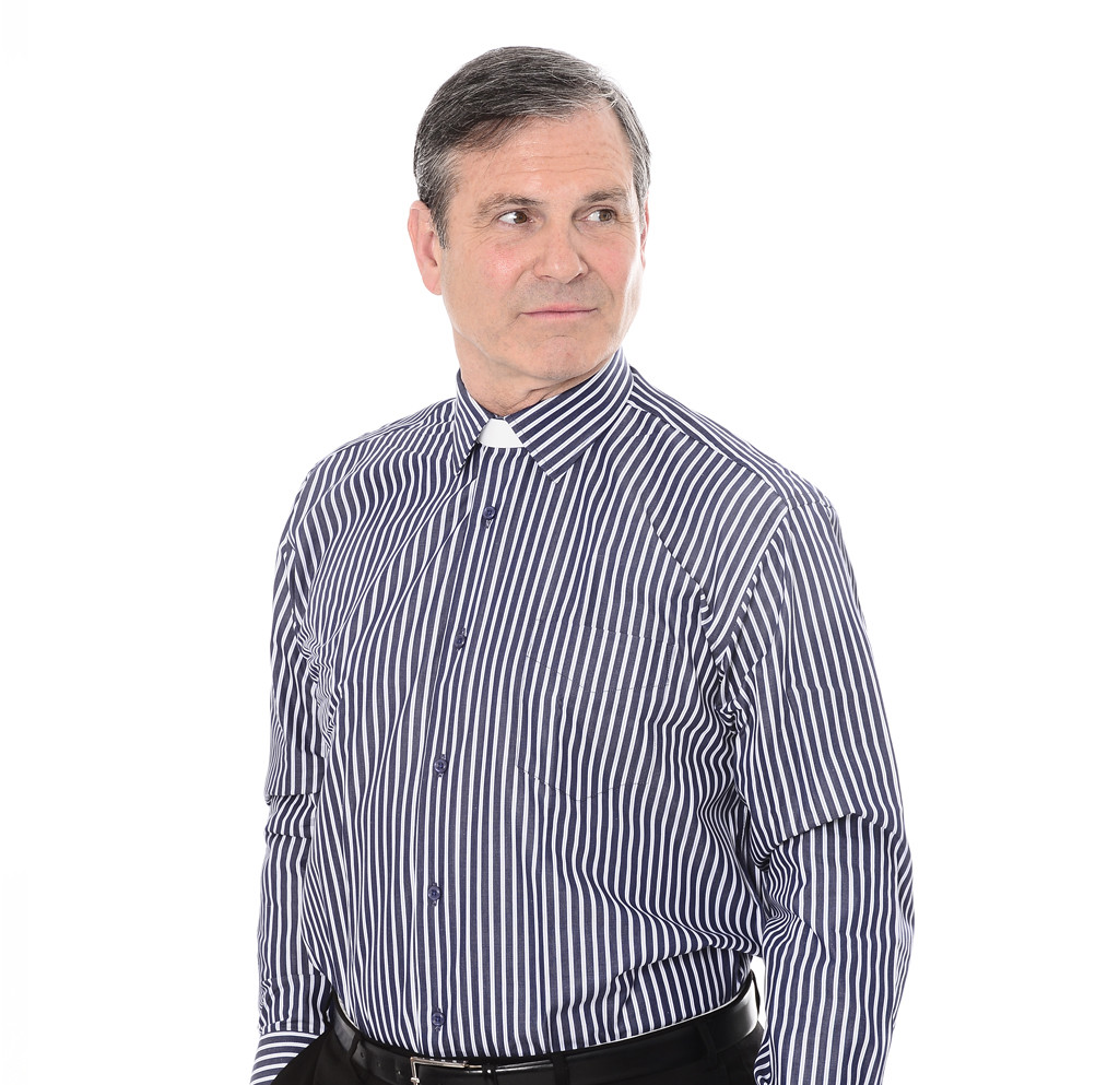 Men's Long Sleeve Clip in style Collar Clergy, Priest, Vicar Shirt ...