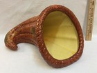 Cornucopia Thanksgiving Fall Centerpiece Ceramic Brown Glaze Large ...