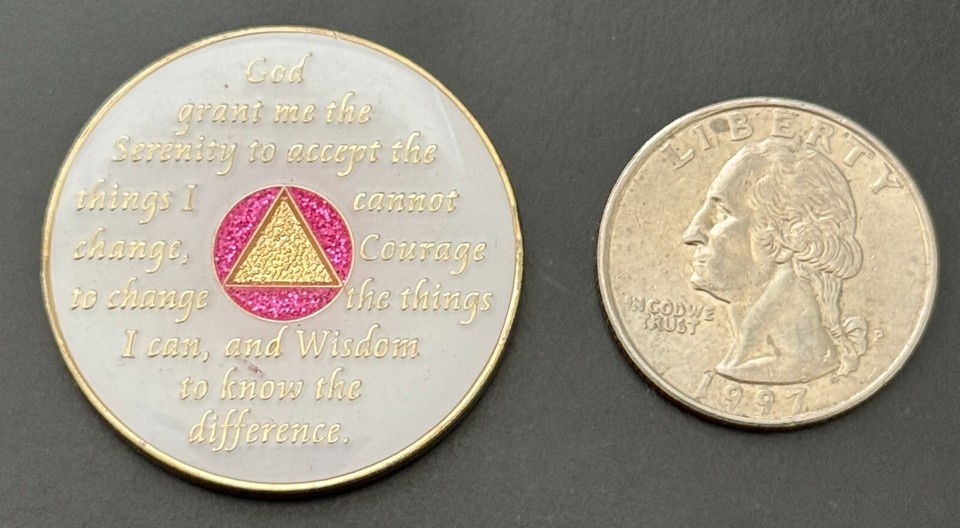 Alcoholics Anonymous AA 5 Years Recovery Token Coin Chip Tri-plate V ...