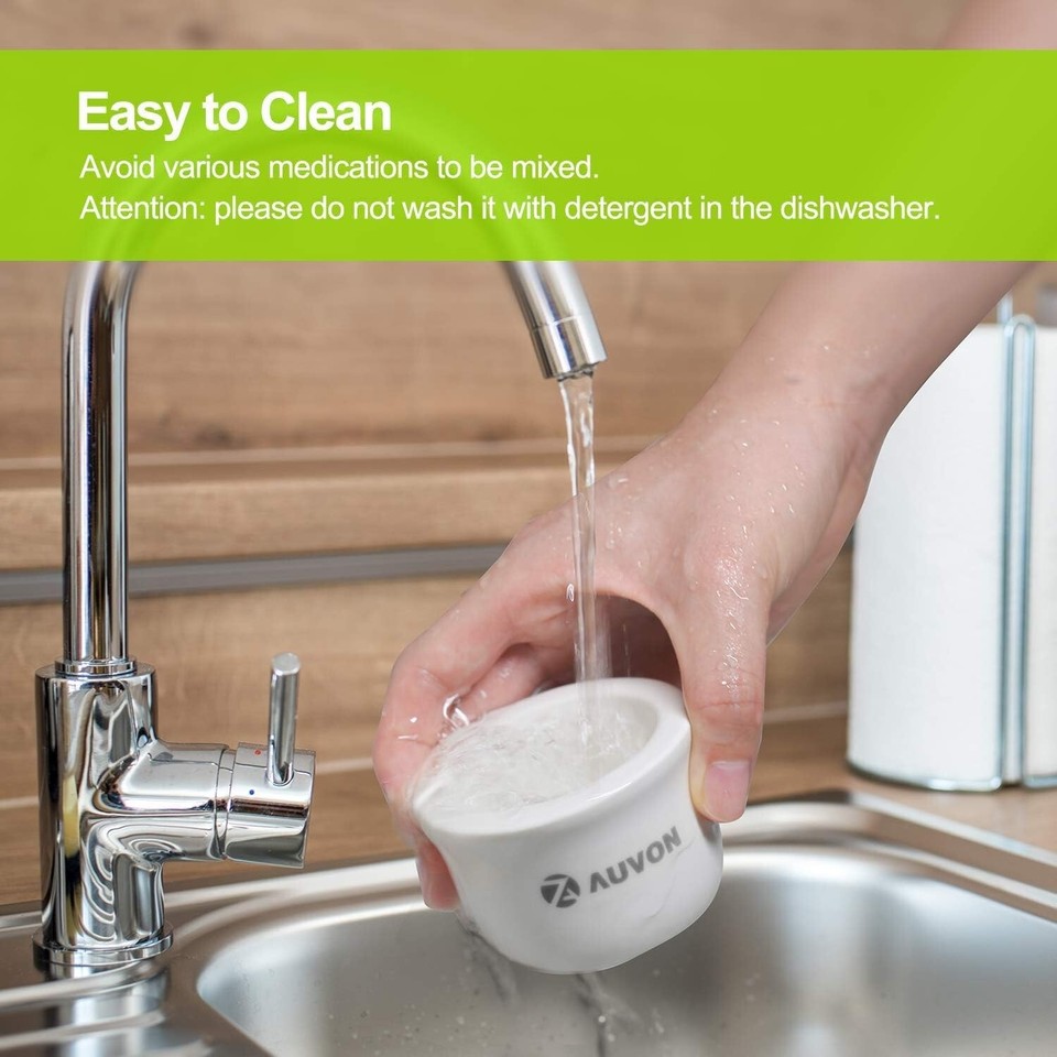 Auvon Mini Pill Crusher Porcelain Mortar & Pestle Pill Grinder for ...