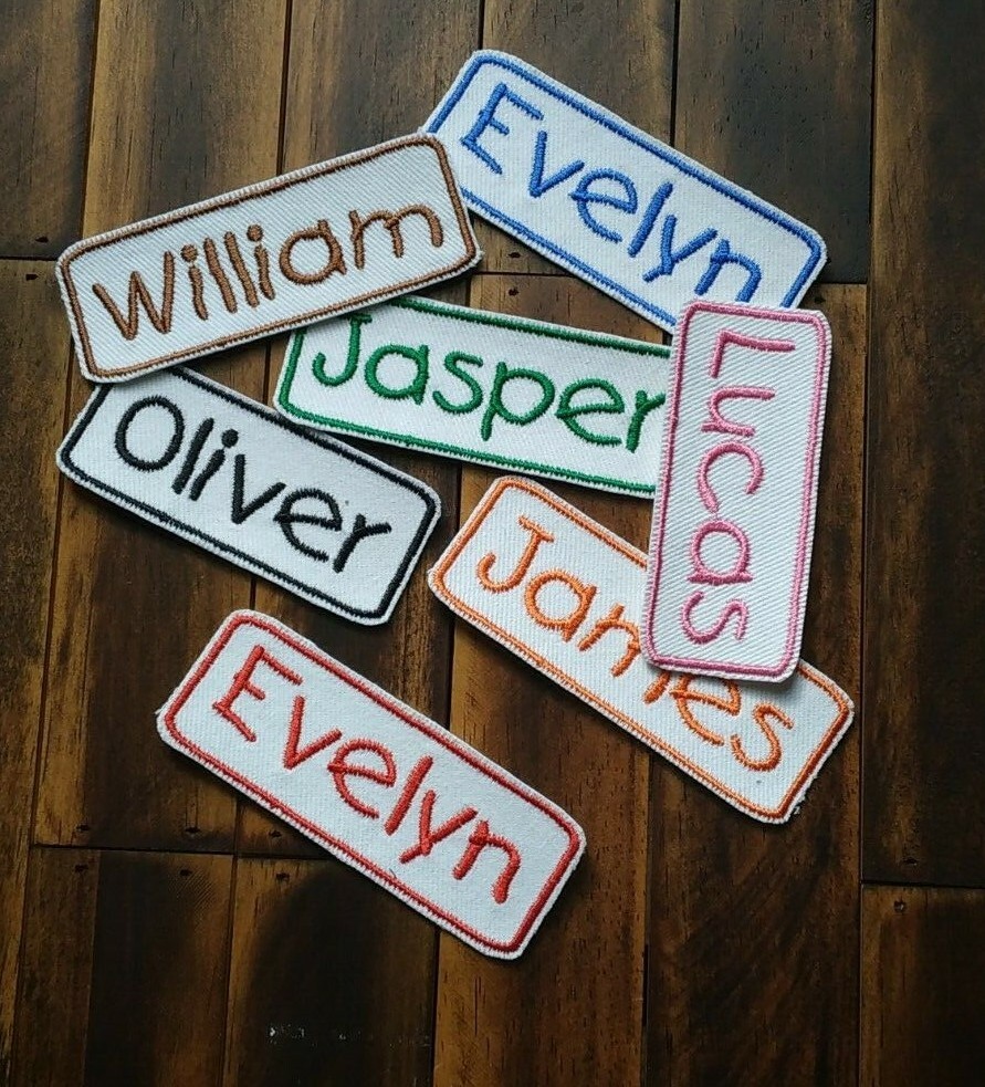 Name Patch Custom Big Size Text Patch Uniform Tag Embroidered First ...