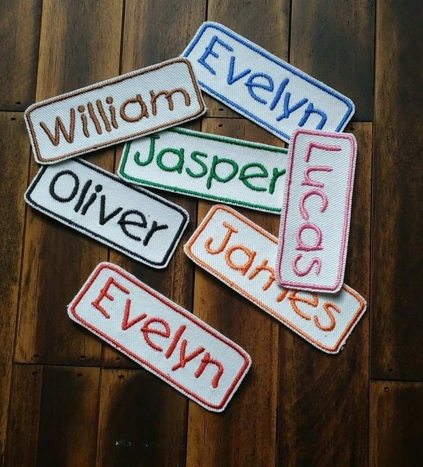 Name Patch Custom Big Size Text Patch Uniform Tag Embroidered First ...