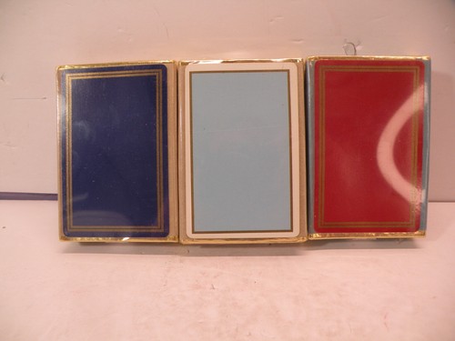3 Decks Sealed Congress Playing Cards Cell-u-tone Finish Light Blue Red ...