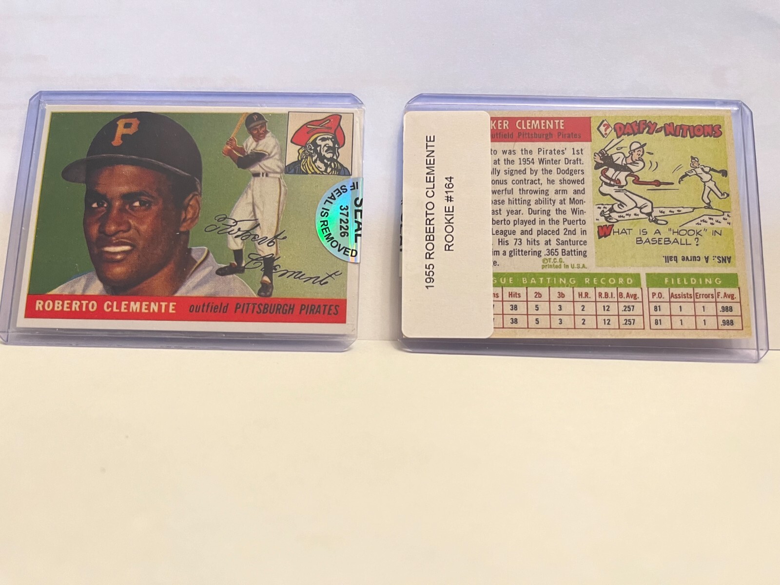 1955 Topps #164 Roberto Clemente Rookie WHOAAA PICTURE PERFECT NOVELTY ...