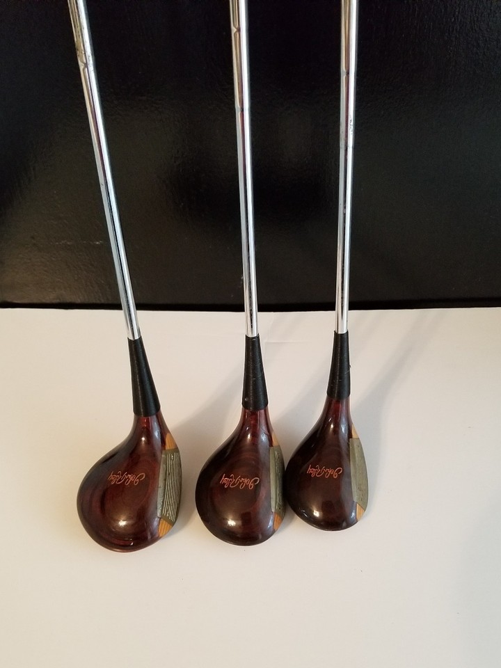 John Riley Golf Co. Vintage Set of RH Woods 1,3,5 Power Tip Steel Shaft ...