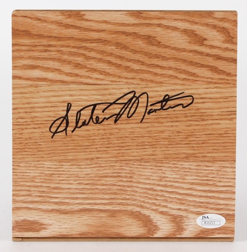SLATER MARTIN SIGNED WOOD FLOORBOARD LAKERS KNICKS ST LOUIS HAWKS JSA ...