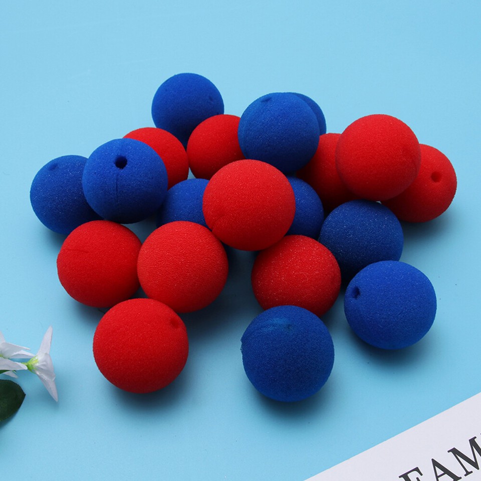 20 Pcs Clown Nose Prop Men's Miss Professional Blue Funny Sponge ...