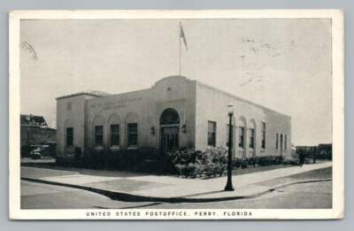 Post Office PERRY Florida~Vintage Taylor County FL Postcard 1938 | eBay