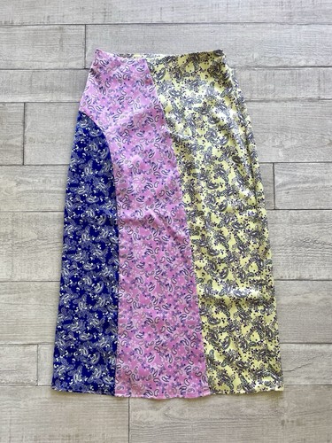 BNWT Myer Miss Shop Pink Blue Yellow Paisley Print Satin Midi Skirt ...