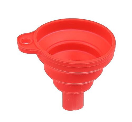 Red Portable Foldable Silicone Funnel Soft Flexible Durable Easy to ...