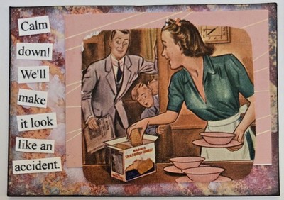 Mixed Media Collage Art Card ACEO ATC Vintage Snarky Women Look Like A ...