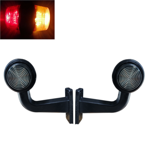 #2x 24V Rouge LED Ambre Maxi Angle Marqueur Feux W / Fumé Lentille pour ...