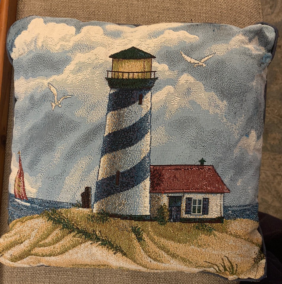 Set Lighthouse Keeper Pillows 2 Ocean Sailboat Lighthouse Seagull 15 x ...