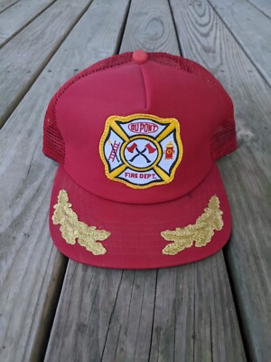 Vintage 1980s DUPONT Fire Patch Mesh Snapback Trucker Hat Cap New Era ...