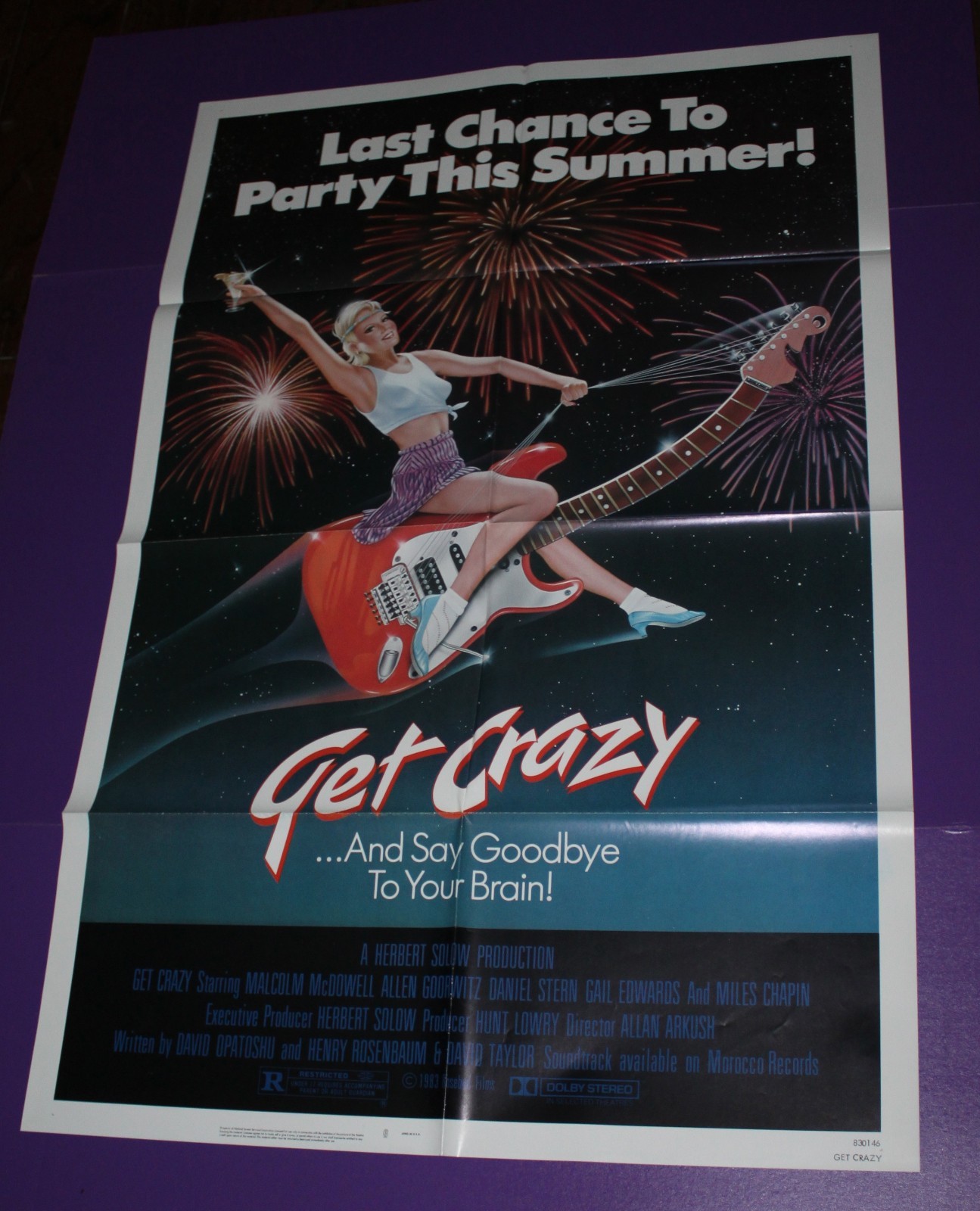 GET CRAZY MOVIE POSTER ORIGINAL ONE SHEET MALCOLM MCDOWELL | eBay
