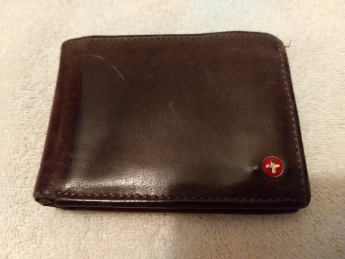 Alpine Swiss Genuine Leather Bifold Wallet, Brown, Has Wear, Read ...
