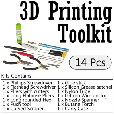 14Pcs 3D Printing Toolkit Commonly Required Tools with Moulded Plastic ...
