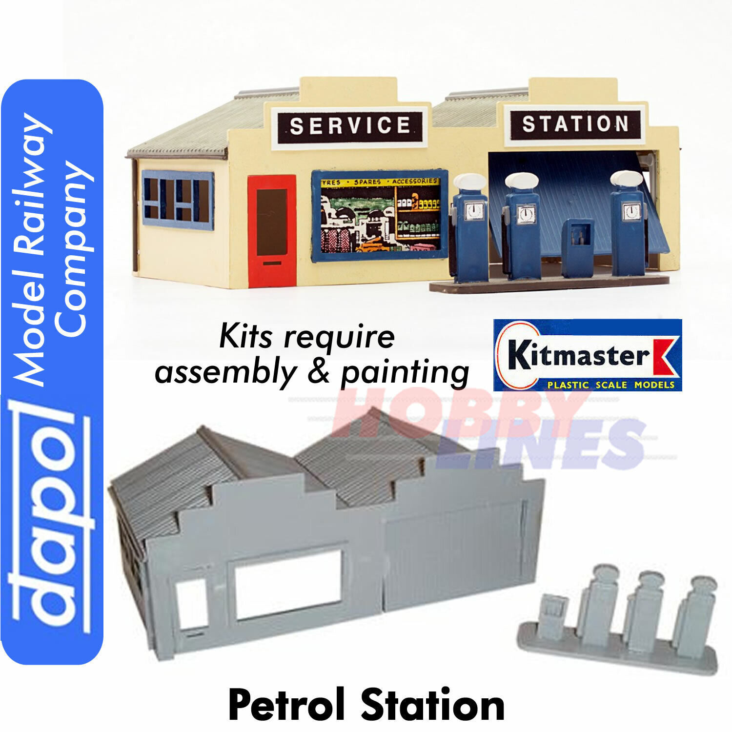 PETROL SERVICE STATION Model Railway KitMaster building Kit Dapol OO ...