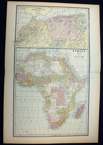 1889 Africa or Australia and South Africa Antique Map | eBay