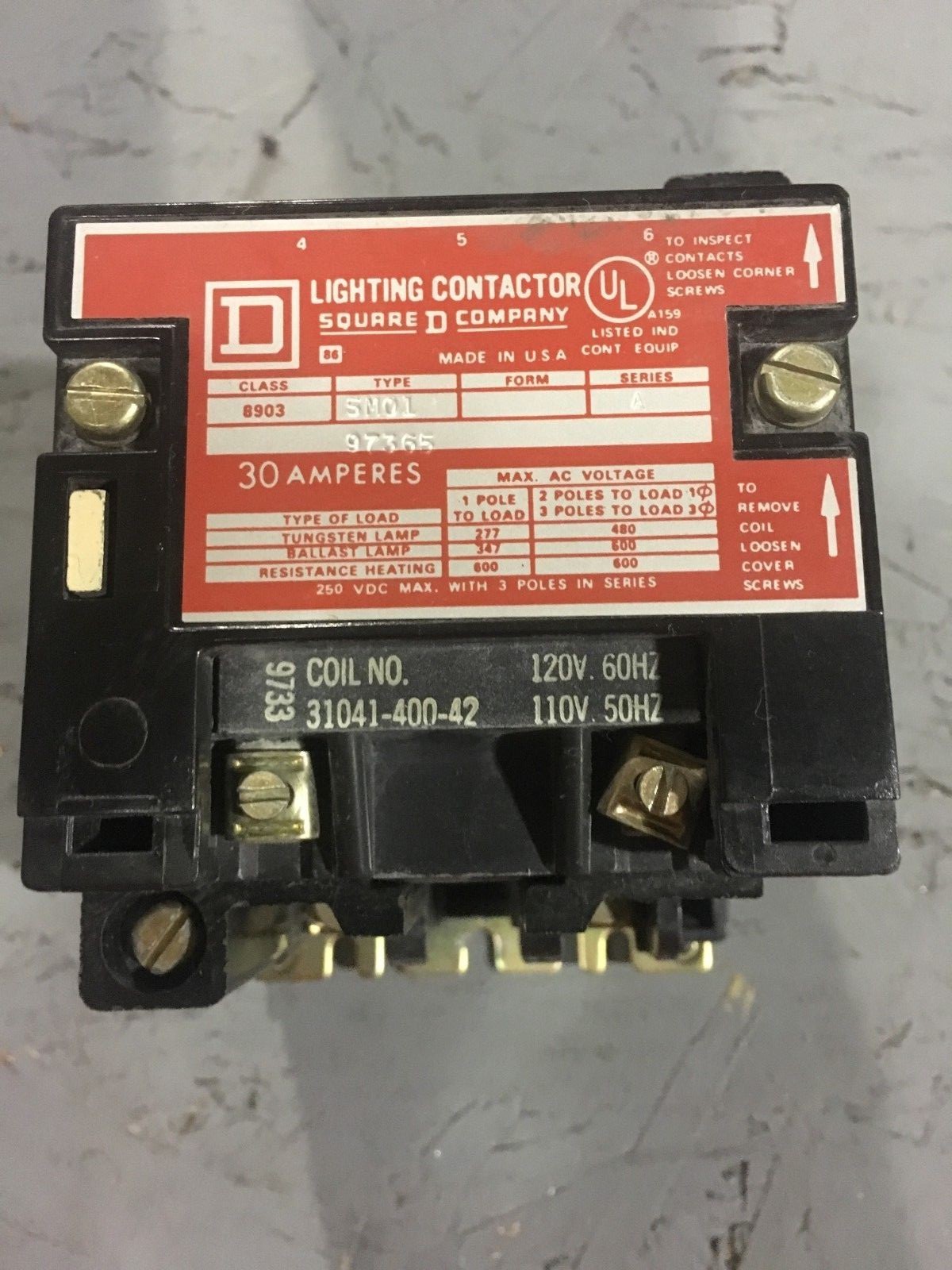 Square D Lighting Contactor 8903 SM01 30A - Great Condition | eBay