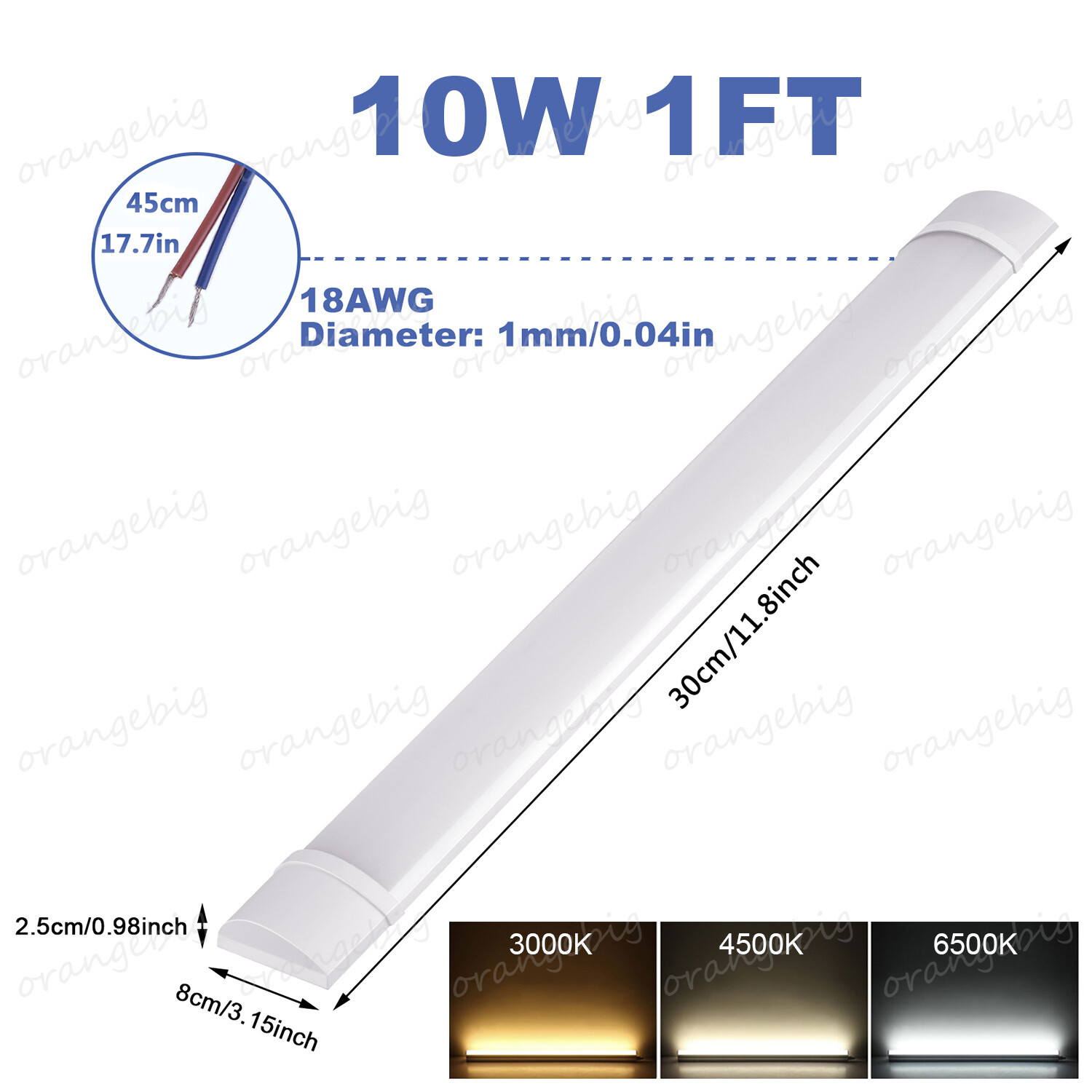 LED Batten Slimline Tube Light 2FT 3FT 4FT 5FT 6FT Wall Ceiling 4500K ...