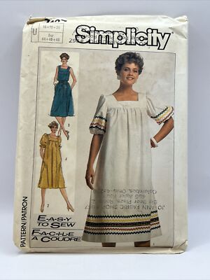 VTG Simplicity 7427 Women's 16-18-20 Pullover Dress and Sash Variations ...