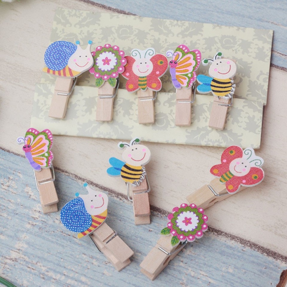 50 Pcs Animal Shaped Paper Clip Mini Clips for Hanging Wooden ...