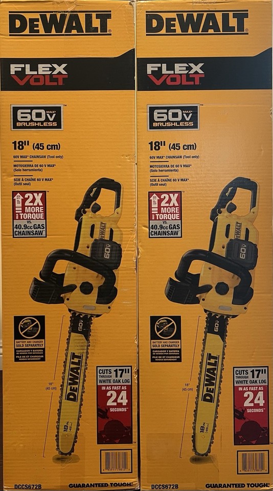 DeWALT FlexVolt 60V MAX 18in Brushless Chainsaw DCCS672B Tool Only ...
