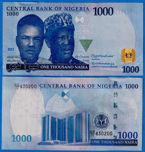 Nigeria 1000 Naira 2023 P-W49 UNC Banknote - Replacement Prefix DZ | eBay