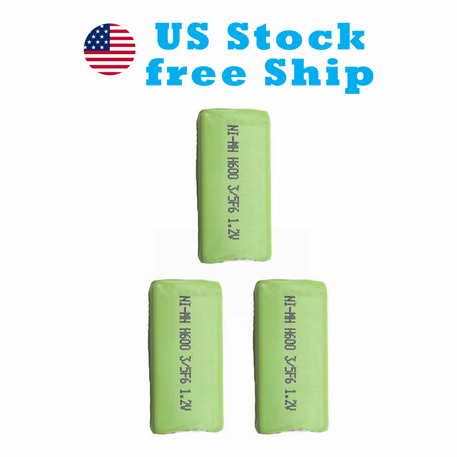 3pcs 3/5 F6 600mAh 1.2V NiMH NH14WM-BC Gumstick Rechargeable Battery US ...