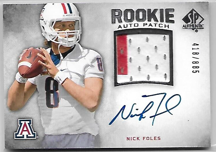 2012 UPPER DECK SP AUTHENTIC NICK FOLES RPA ROOKIE AUTO PATCH 418/885 ...