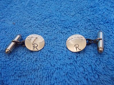 Vintage Men's Gold Color With Letter " R " Cuff Link Set | eBay