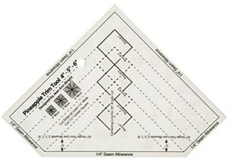 Non-Slip The Pineapple Ruler New Quilting Ruler Pineapple Trim Tool MST ...