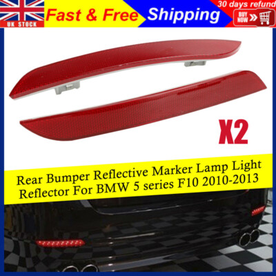 1 Pair Rear Bumper Reflector Stop Tail Light Led Lens For BMW 5 Serie ...