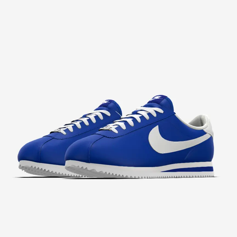 Nike Cortez Custom - White And Blue, Limited Edition, Custom, Leather ...