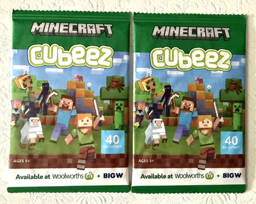 👨🏽‍💻 Minecraft Cubeez - 2x Packs - WOOLWORTHS BIG W 2025 Sealed ...