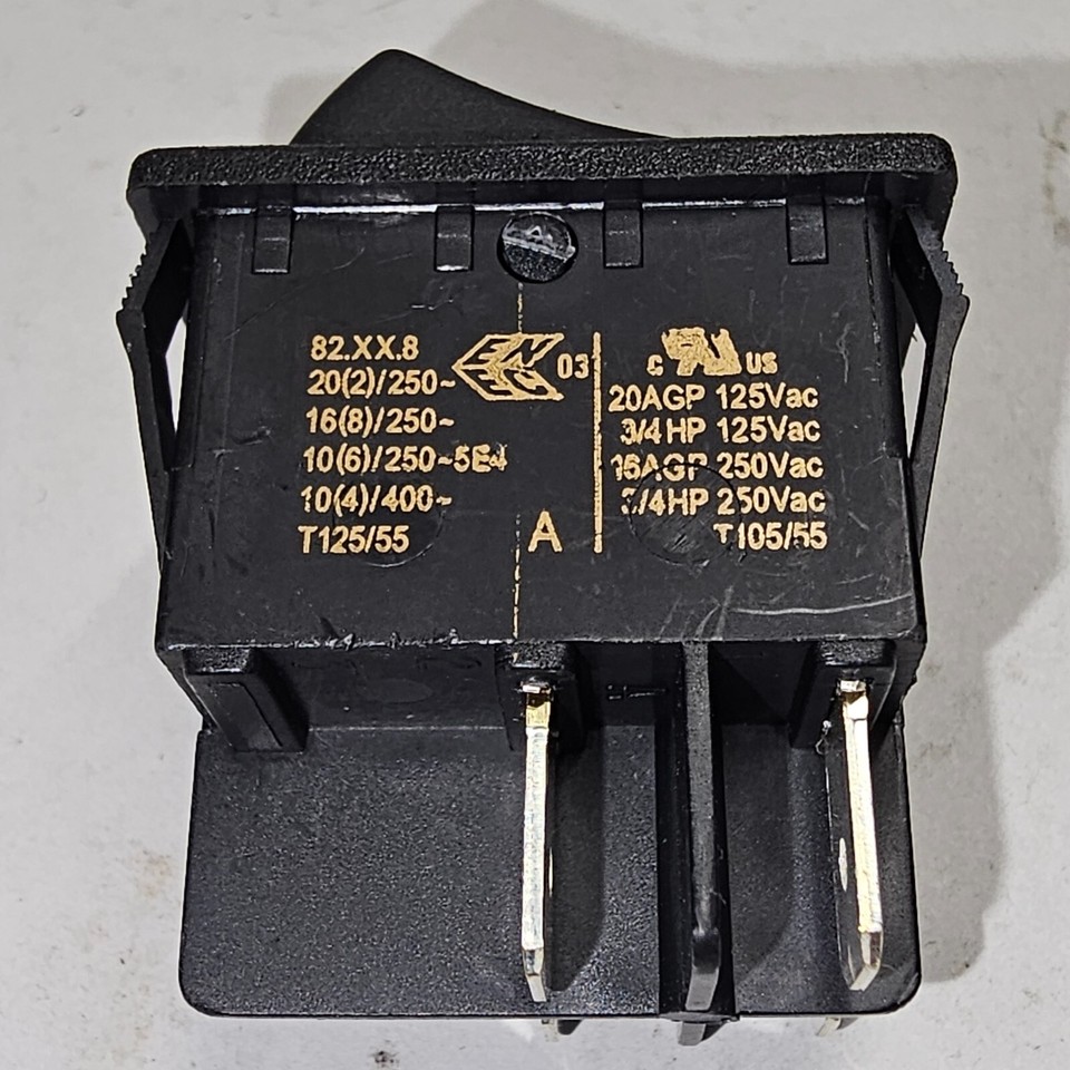 NEW Everel Rocker Switch SX82 82.xx.8 4P 20A 125VAC 16A 250VAC W/ Black ...