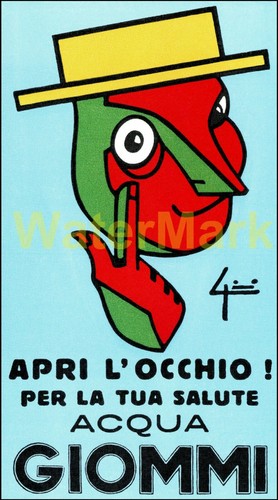 Giommi Acqua 1941 Italian Water Advert Vintage Poster Print Retro Style ...
