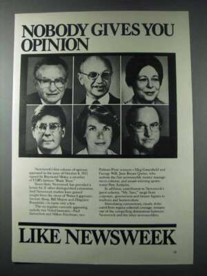 1981 Newsweek Magazine Ad - Paul Samuelson, George Will | eBay