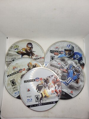 ps3 Madden lot, Madden 10,12,13,15,25 DISC ONLY, Untested. | eBay