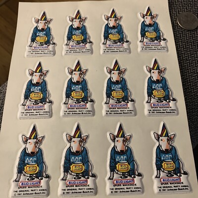 Vintage Spuds Mackenzie The Original Party Animal Puffy Sticker Bud ...