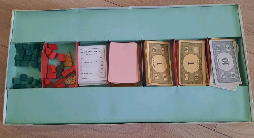 Vintage 1950s Early Edition Monopoly Board Game Red Box Family Game ...