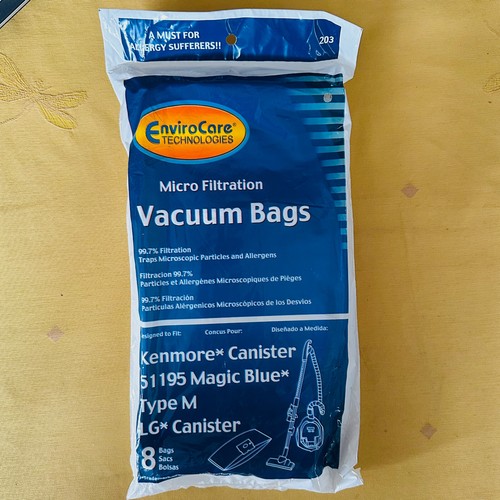 Kenmore Magic Blue Canister Vacuum Bags 8pk 51195 Small New | eBay