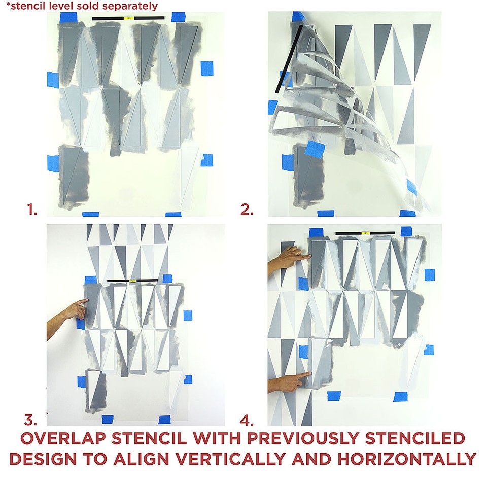 Geo Allover Stencil - Size Large - Geometric Wall Pattern - DIY Home ...